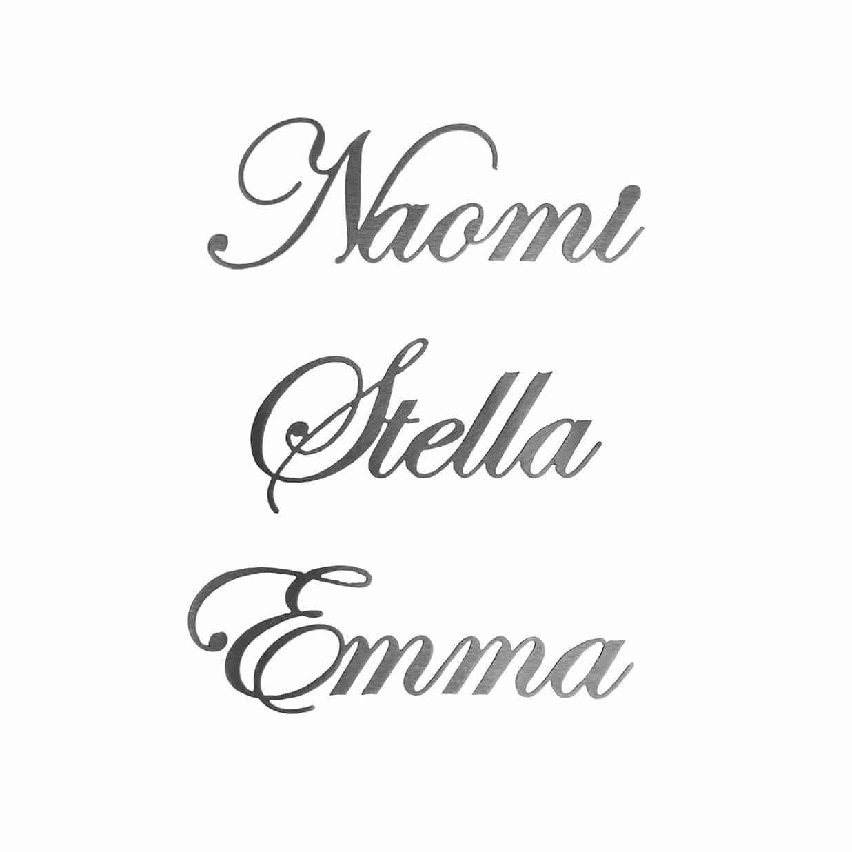 3" Fancy Script Words - Custom Family Metal Name Sign for Home ...