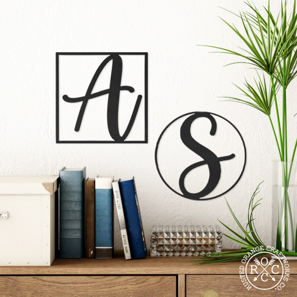 10" Modern Single Letter Monogram - 2 Styles - Custom Monogram Metal W ...