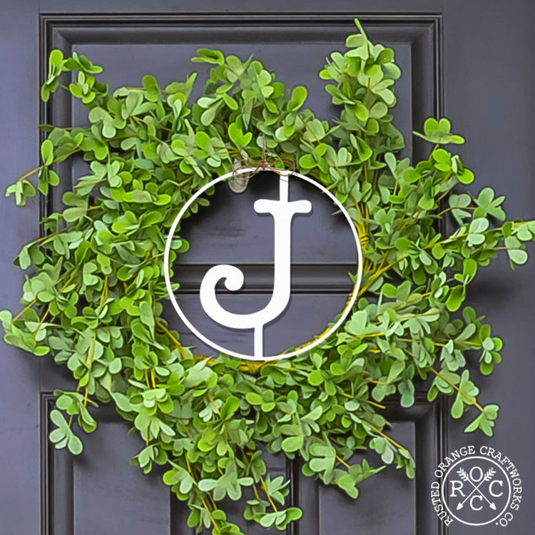 10" Single Letter Circle Monogram - 3 Styles - Custom Monogram Door Ha ...