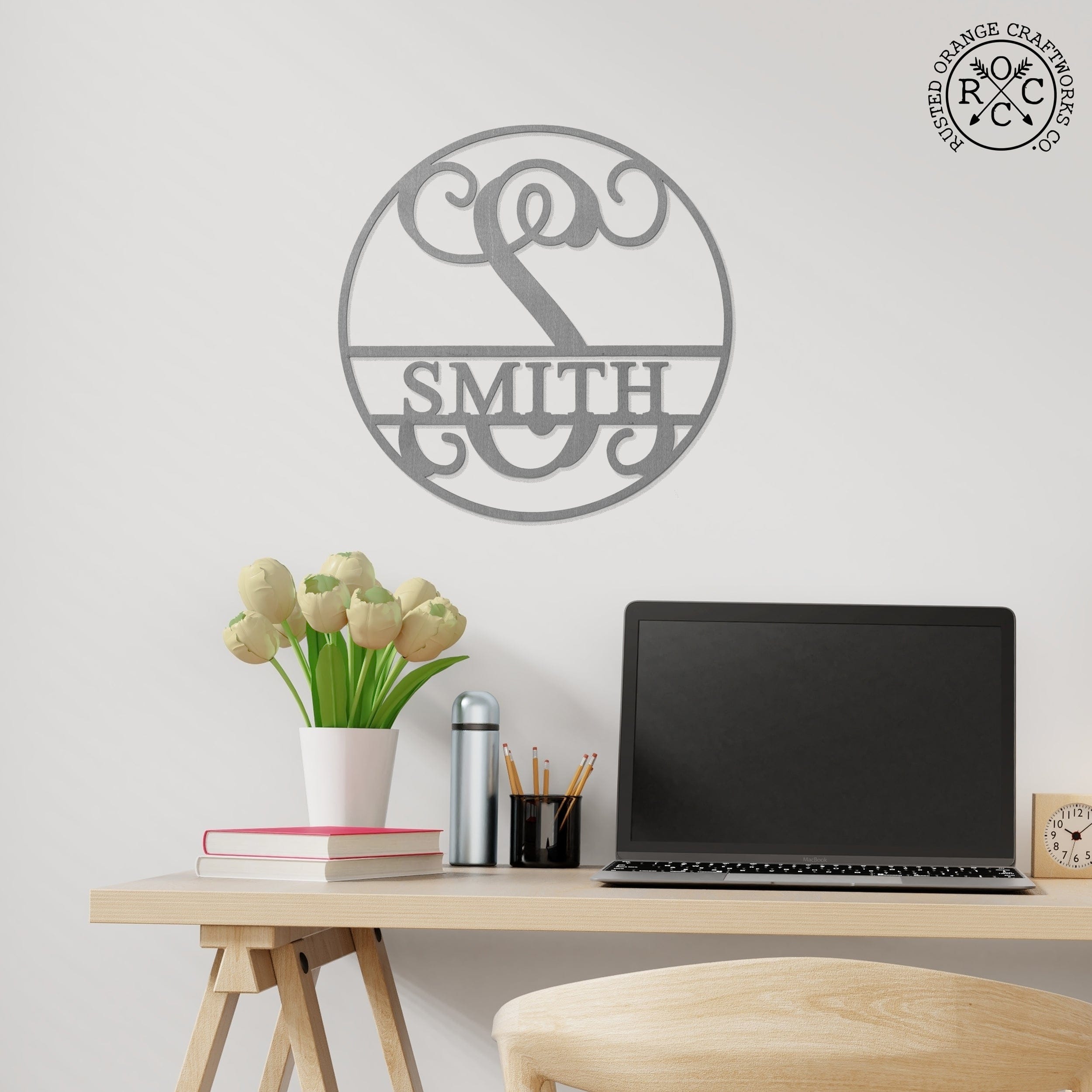 Circle Monogram With Name - Monogram Last Name Signs for Home ...