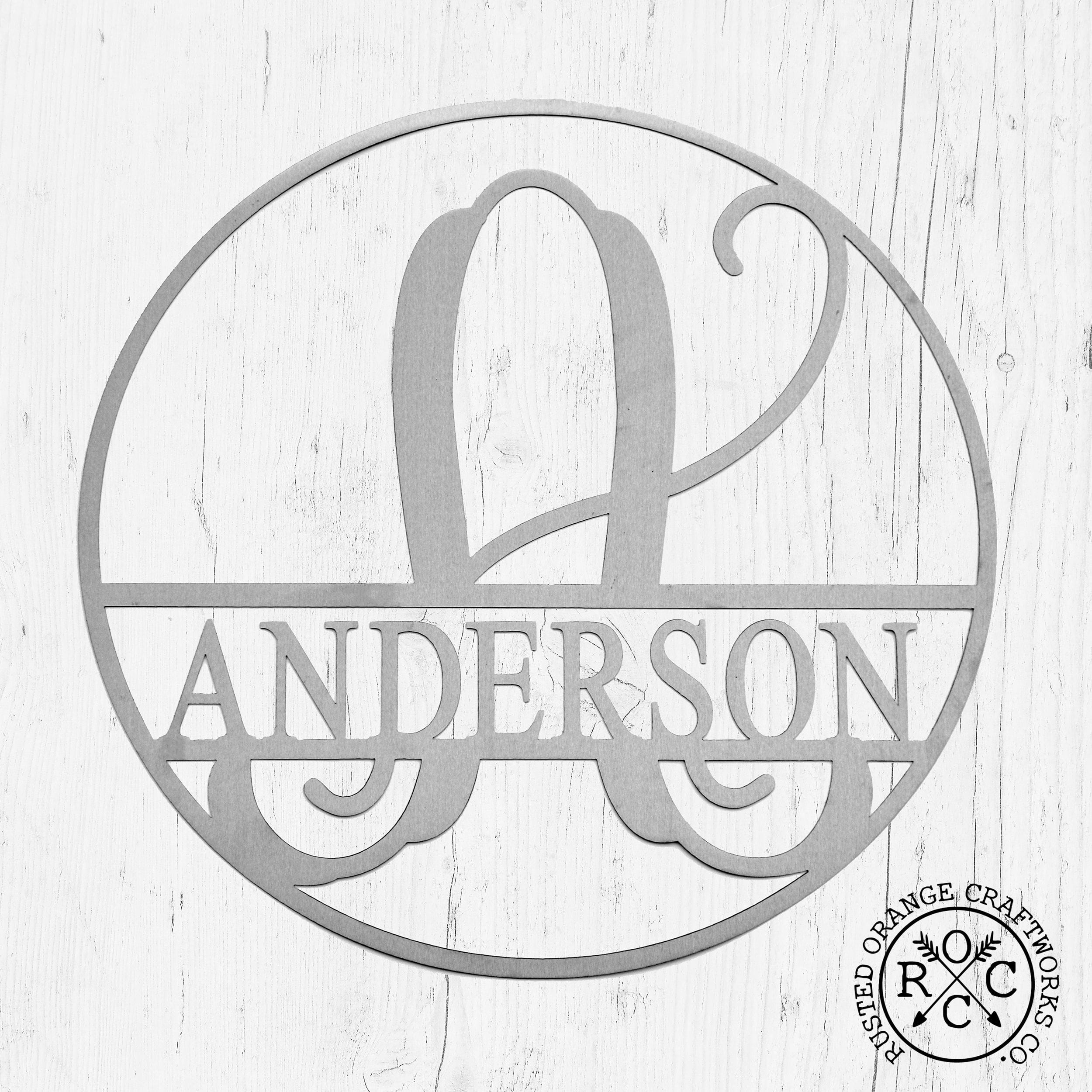 Circle Monogram With Name - Monogram Last Name Signs for Home ...