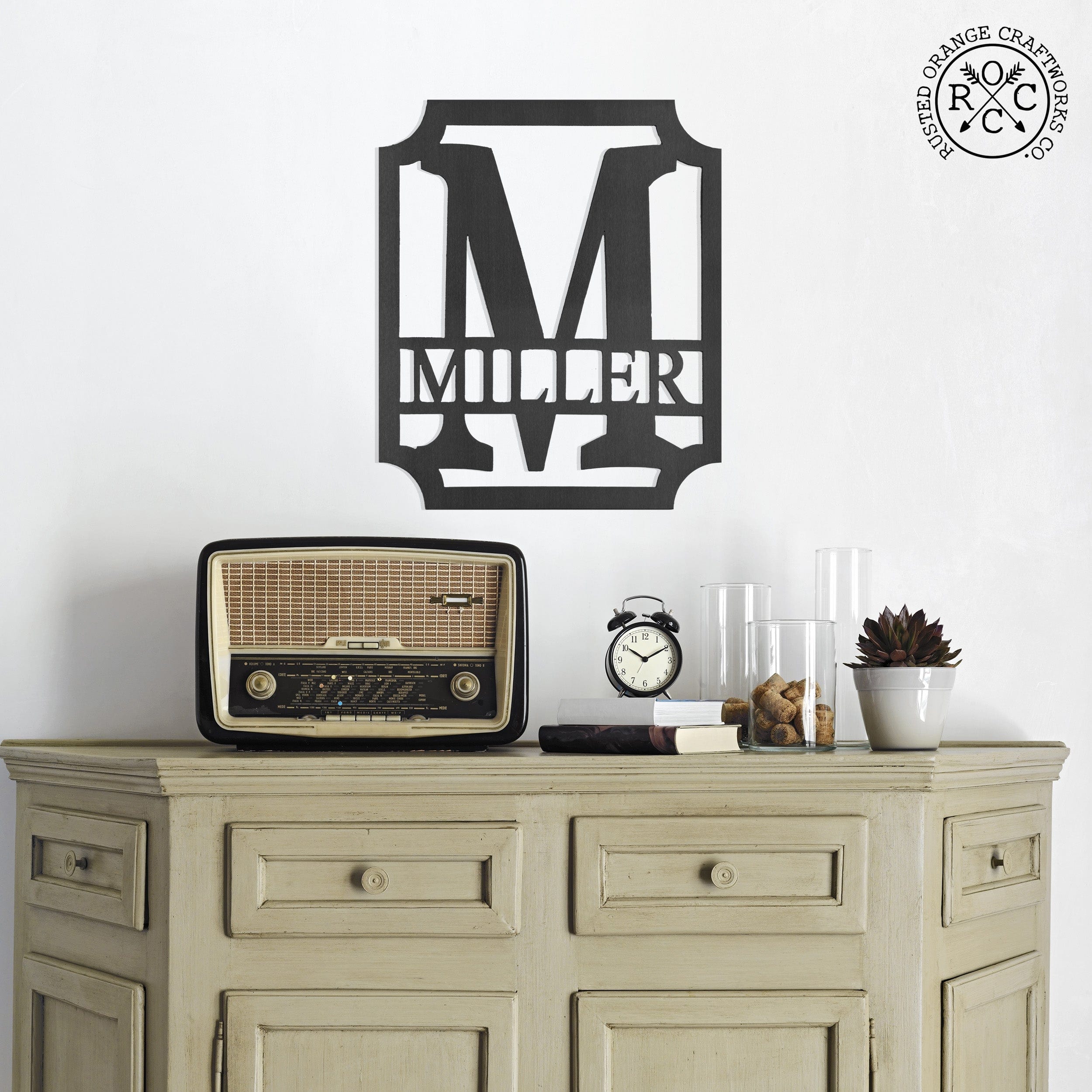 Covington Monogram - Personalized Metal Family Last Name Sign for Home ...