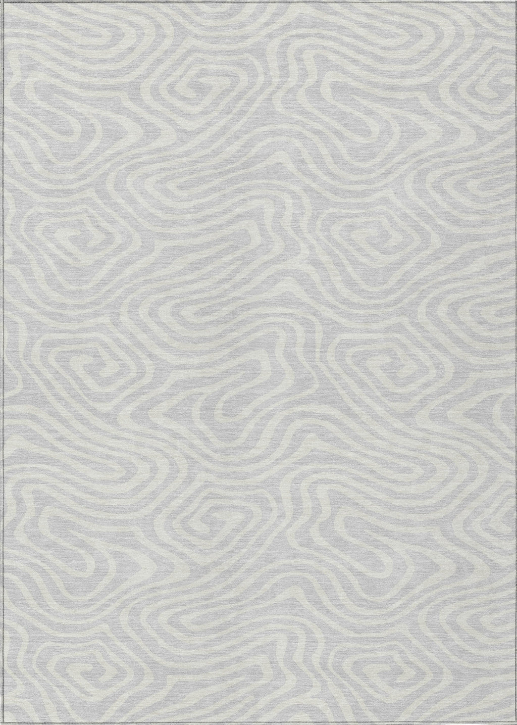 Piper Looms Chantille Swirls ACN1020 Silver Machine Washable Area Rug ...