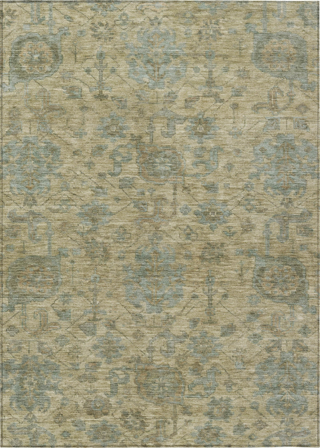 Piper Looms Chantille Damask ACN1105 Beige Machine Washable Area Rug ...