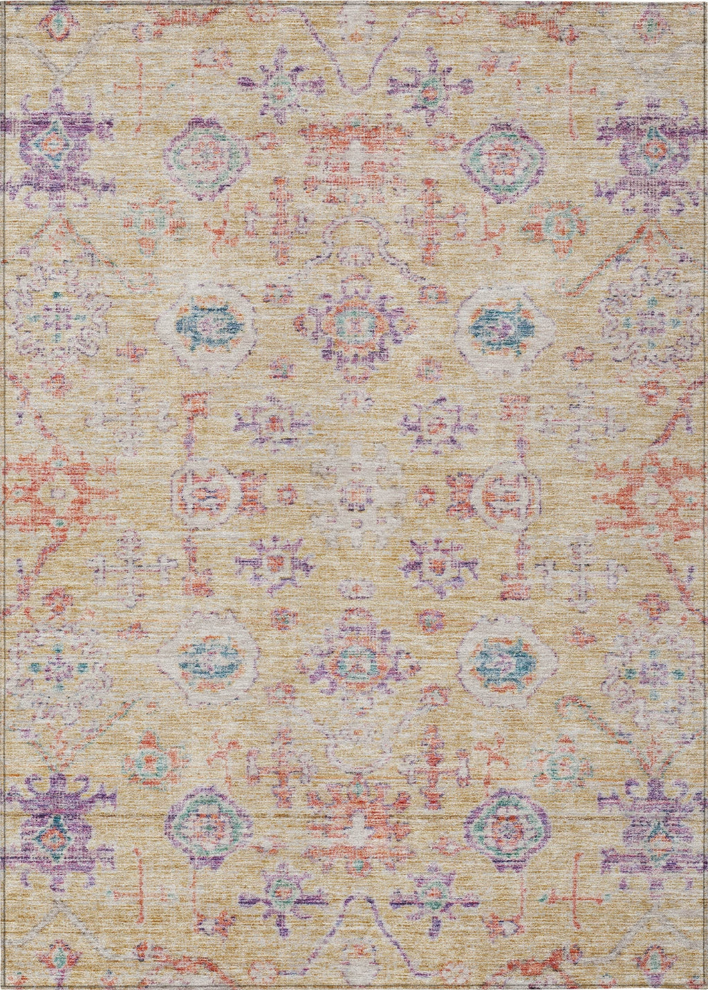 Piper Looms Chantille Damask ACN1110 Orange Machine Washable Area Rug ...