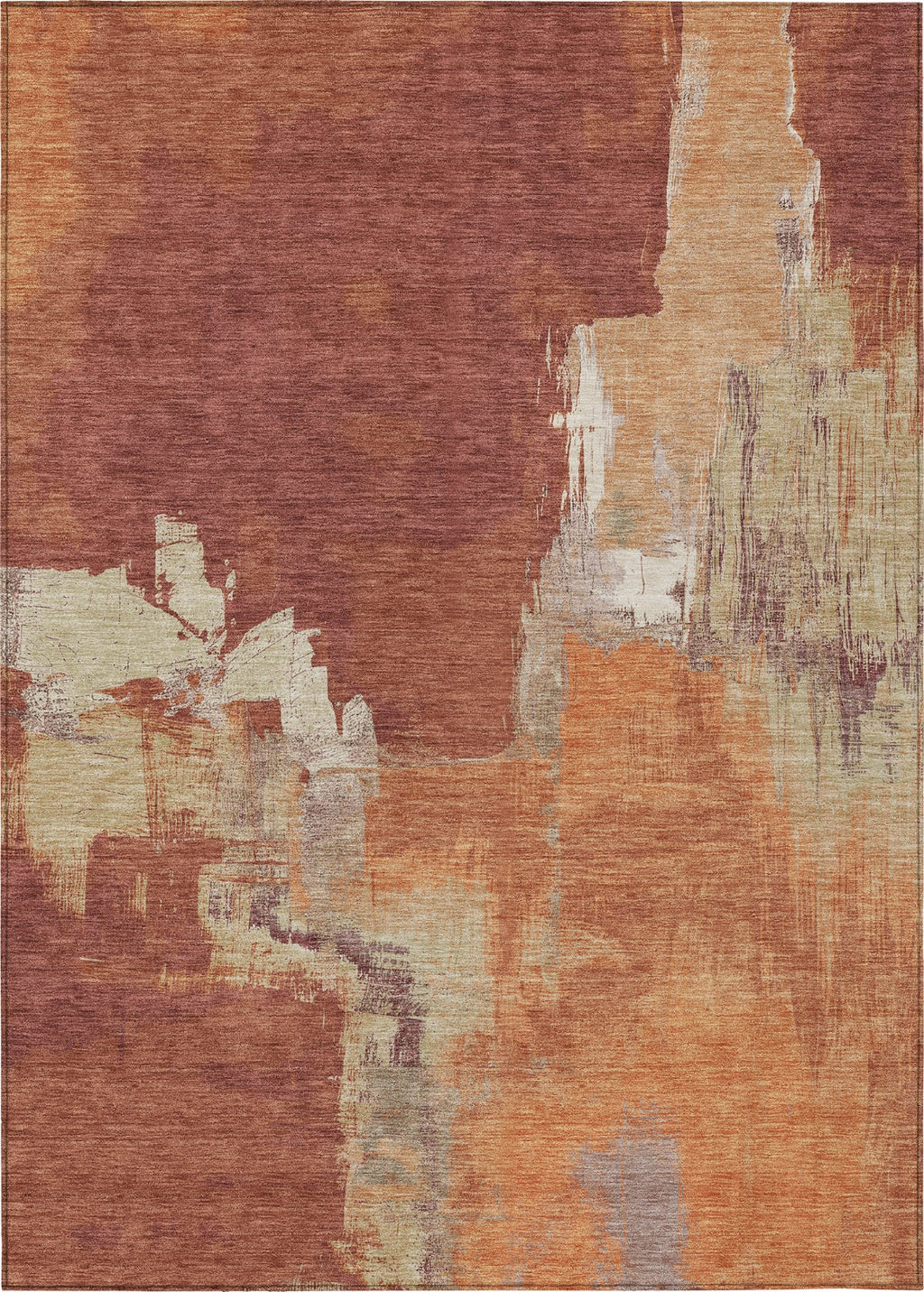 Piper Looms Chantille Abstract ACN1335 Paprika Machine Washable Area ...