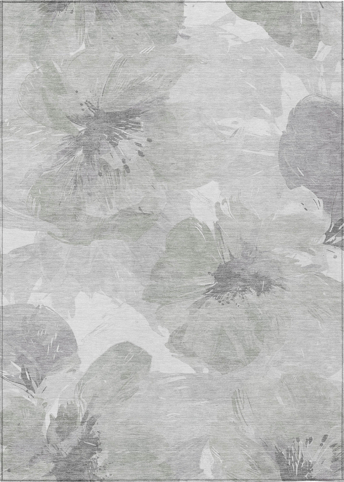 Piper Looms Chantille Floral ACN1556 Putty Machine Washable Area Rug ...