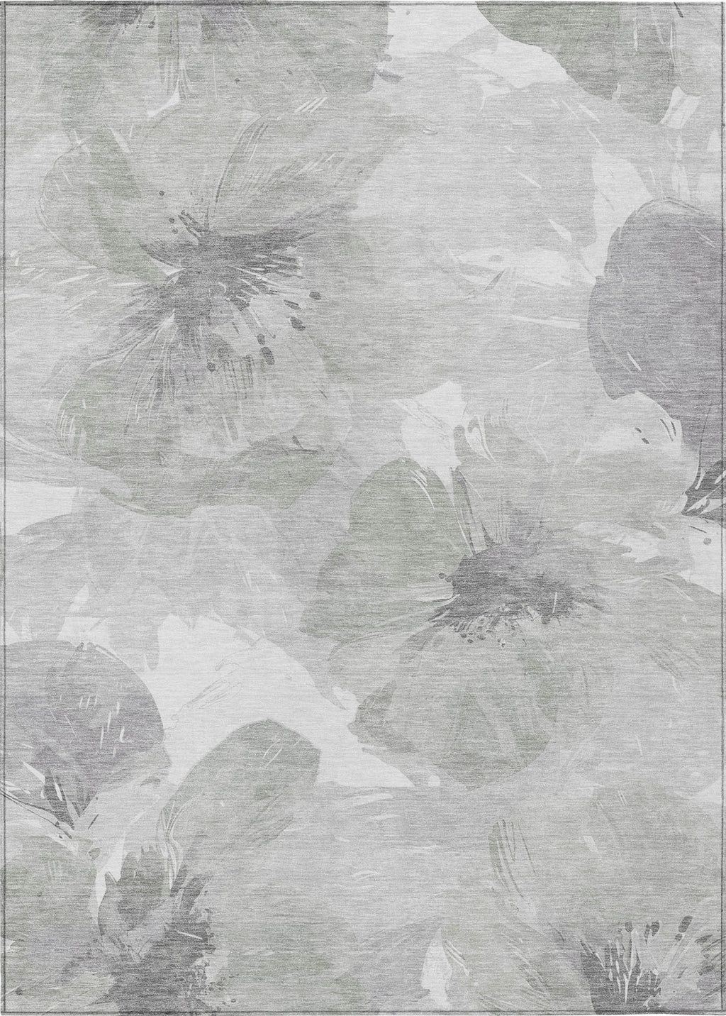 Piper Looms Chantille Floral ACN1556 Putty Machine Washable Area Rug ...