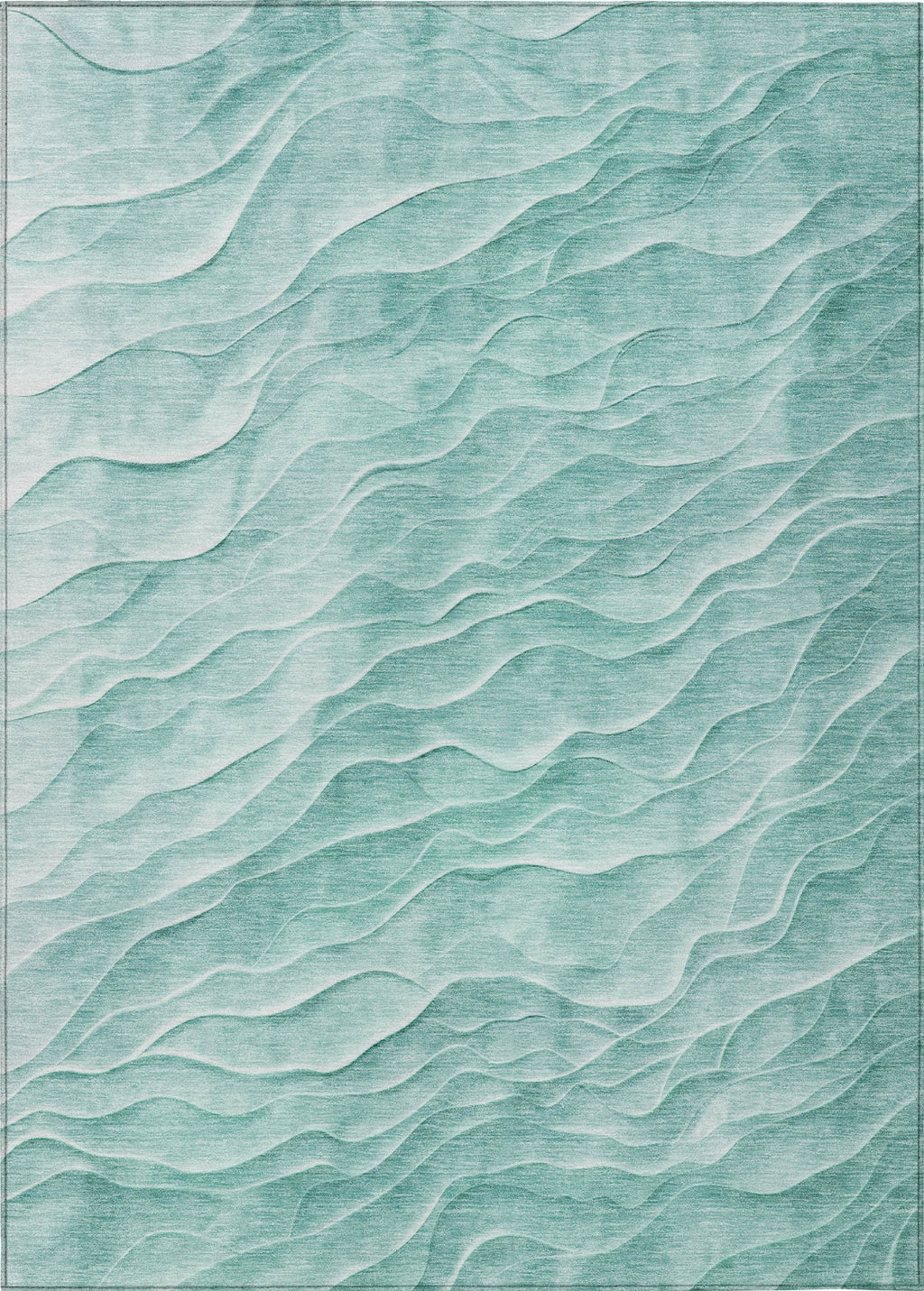 Piper Looms Chantille Waves ACN1614 Aqua Machine Washable Area Rug ...