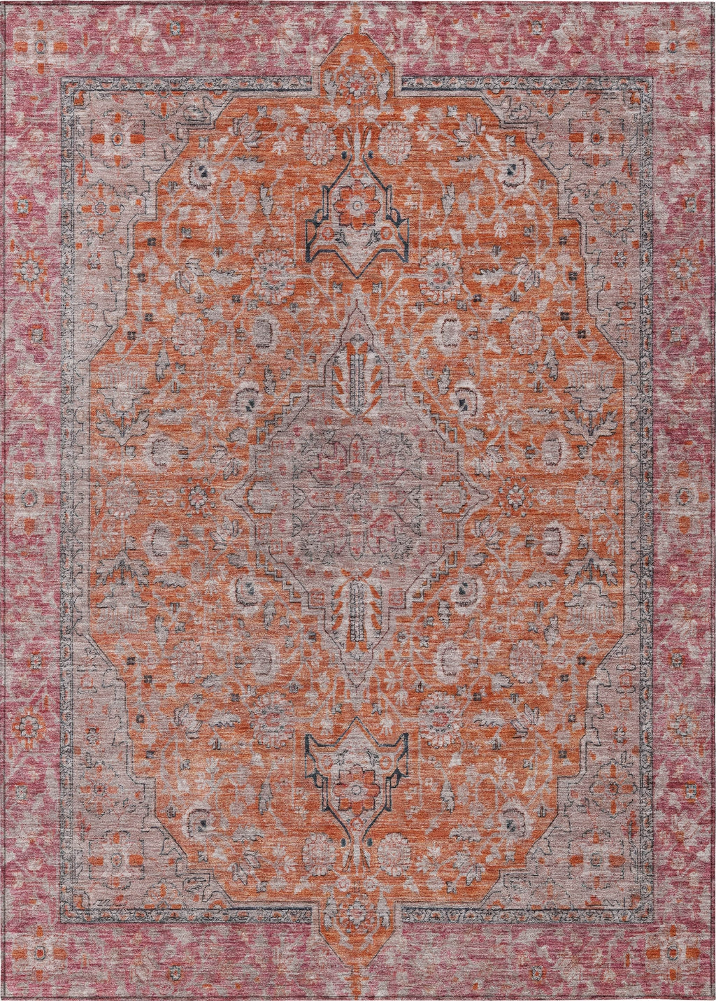 Piper Looms Chantille Global ACN1651 Orange Machine Washable Area Rug ...