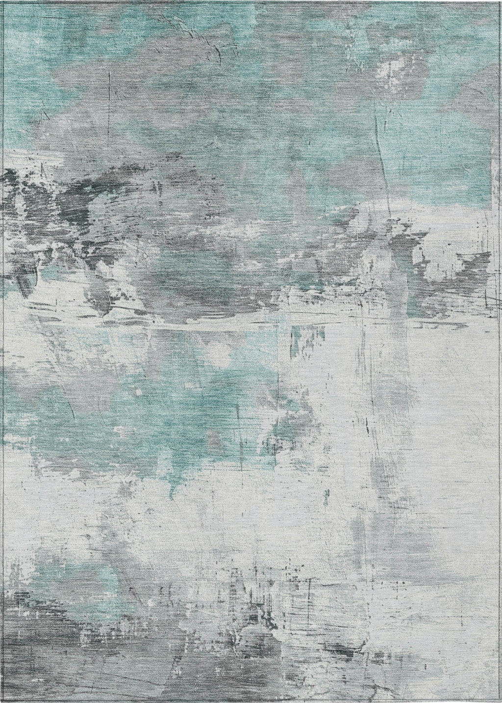 Piper Looms Chantille Abstract ACN1685 Teal Machine Washable Area Rug ...