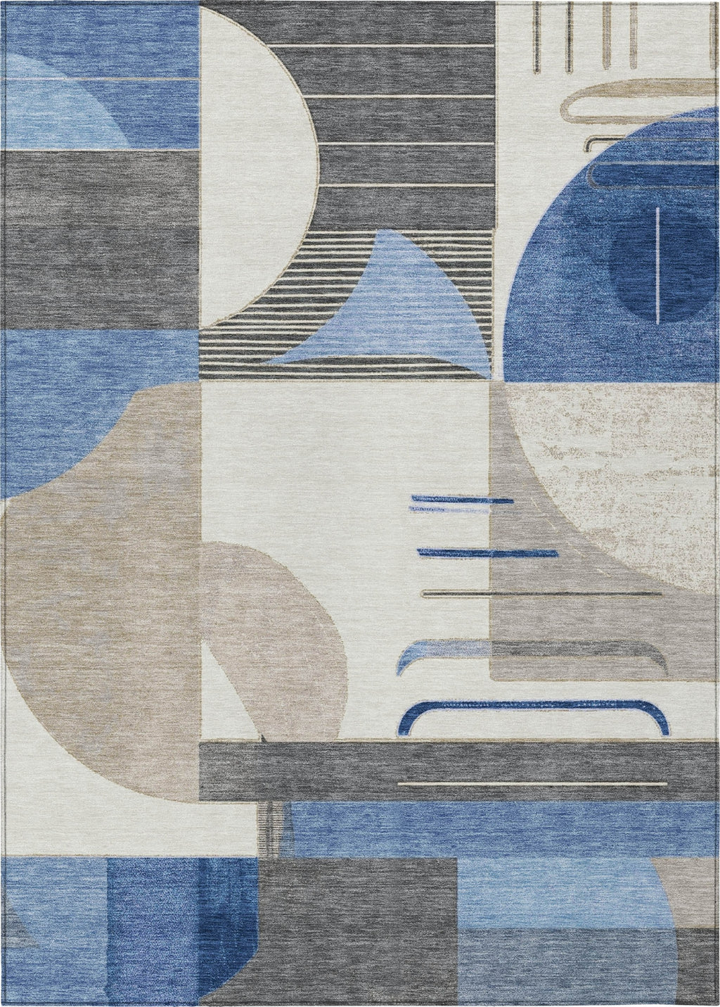 Piper Looms Chantille Geometric ACN1694 Blue Machine Washable Area Rug ...