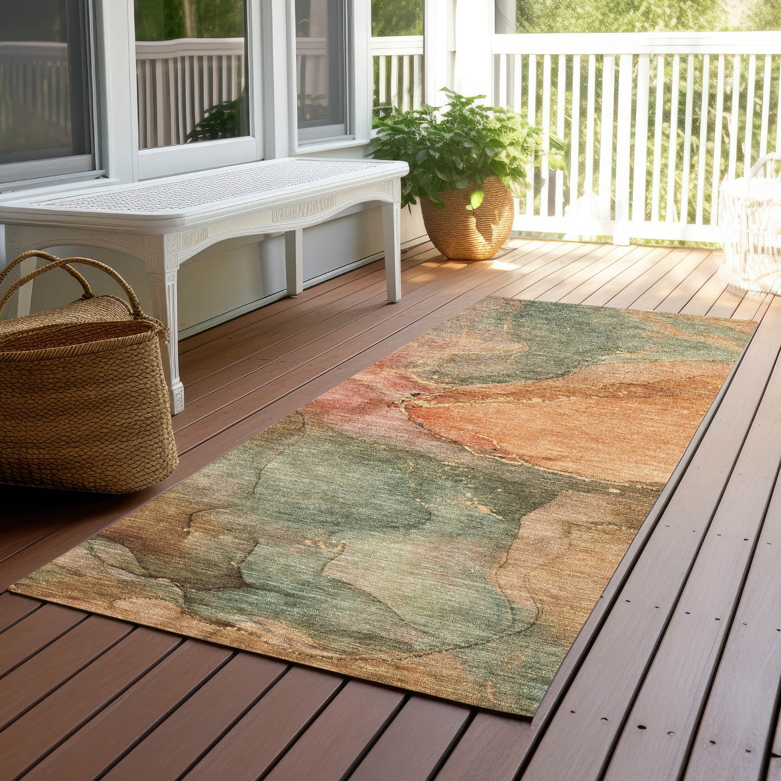 Piper Looms Chantille Contemporary ACN1781 Coral Machine Washable Area ...