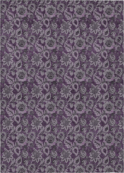 Piper Looms Chantille Floral ACN661 Eggplant Area Rug – Incredible Rugs ...