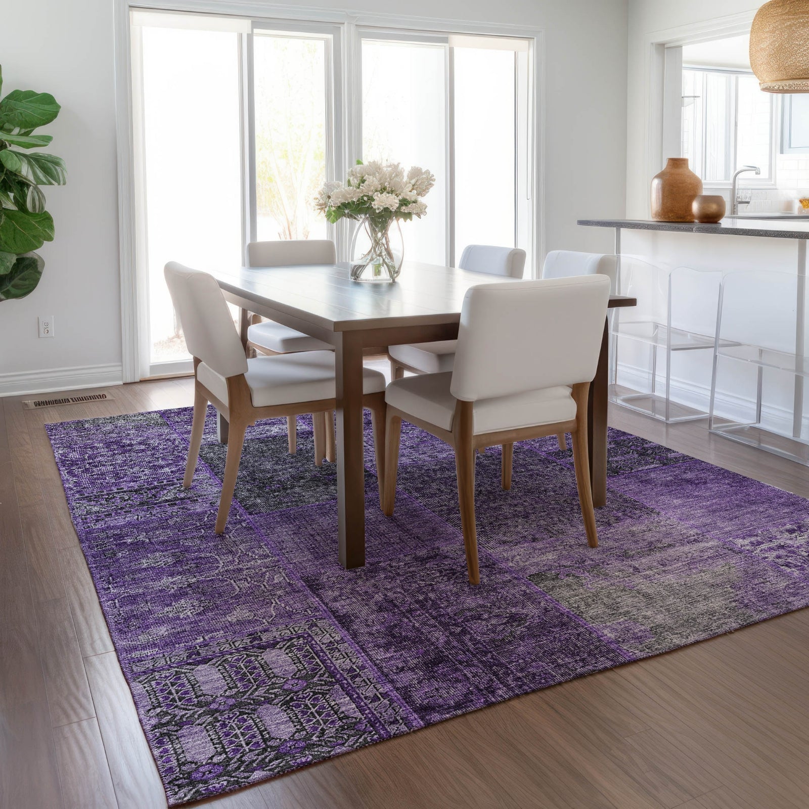 Piper Looms Chantille Patchwork ACN669 Eggplant Area Rug – Incredible ...