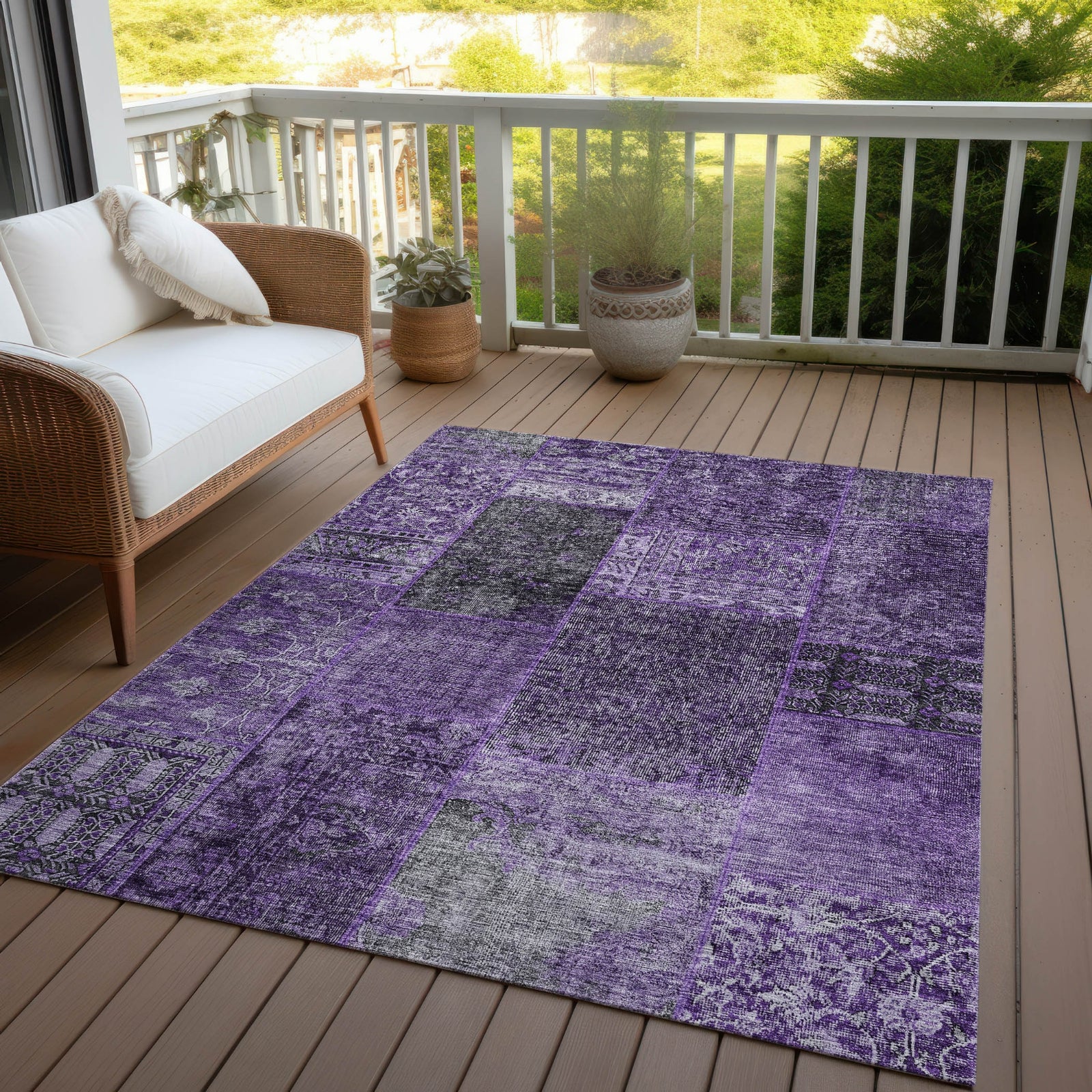 Piper Looms Chantille Patchwork ACN669 Eggplant Area Rug – Incredible ...