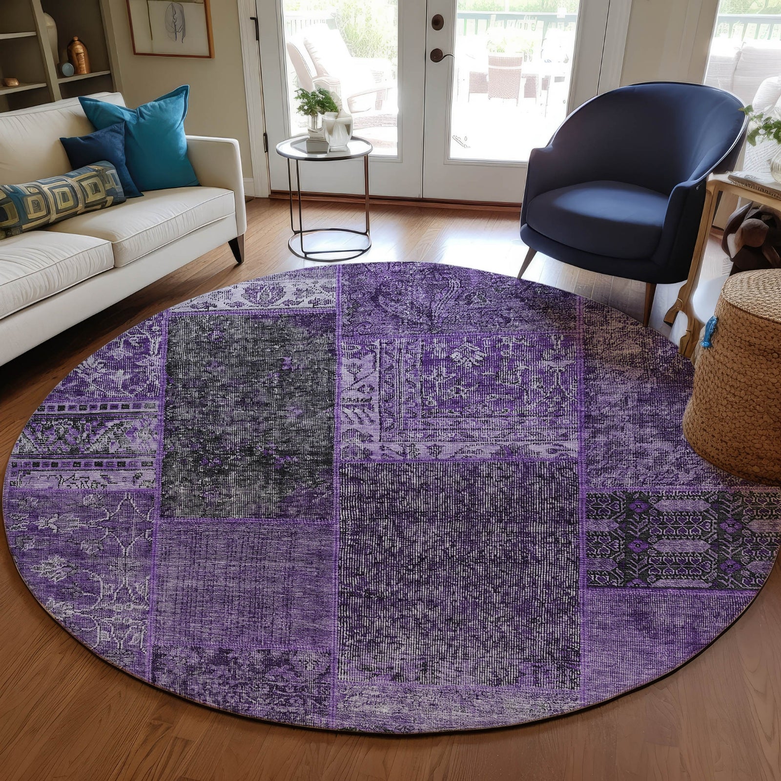 Piper Looms Chantille Patchwork ACN669 Eggplant Area Rug – Incredible ...