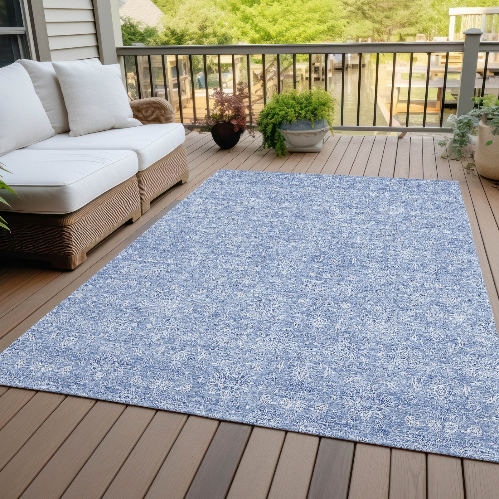 Piper Looms Chantille Floral ACN703 Sky Area Rug – Incredible Rugs and ...