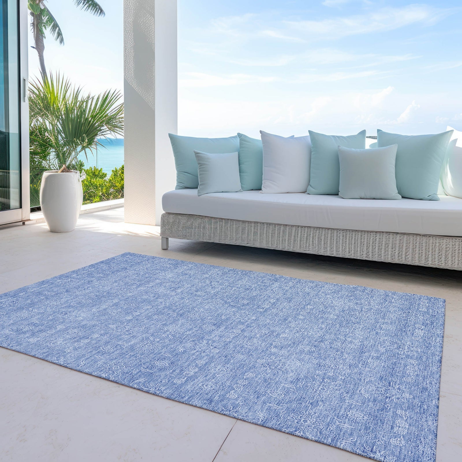 Piper Looms Chantille Floral ACN703 Sky Area Rug – Incredible Rugs and ...