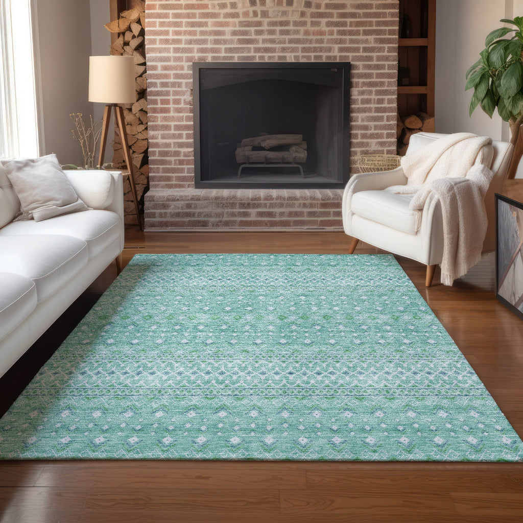 Piper Looms Chantille Boho ACN709 Aqua Area Rug – Incredible Rugs and Decor