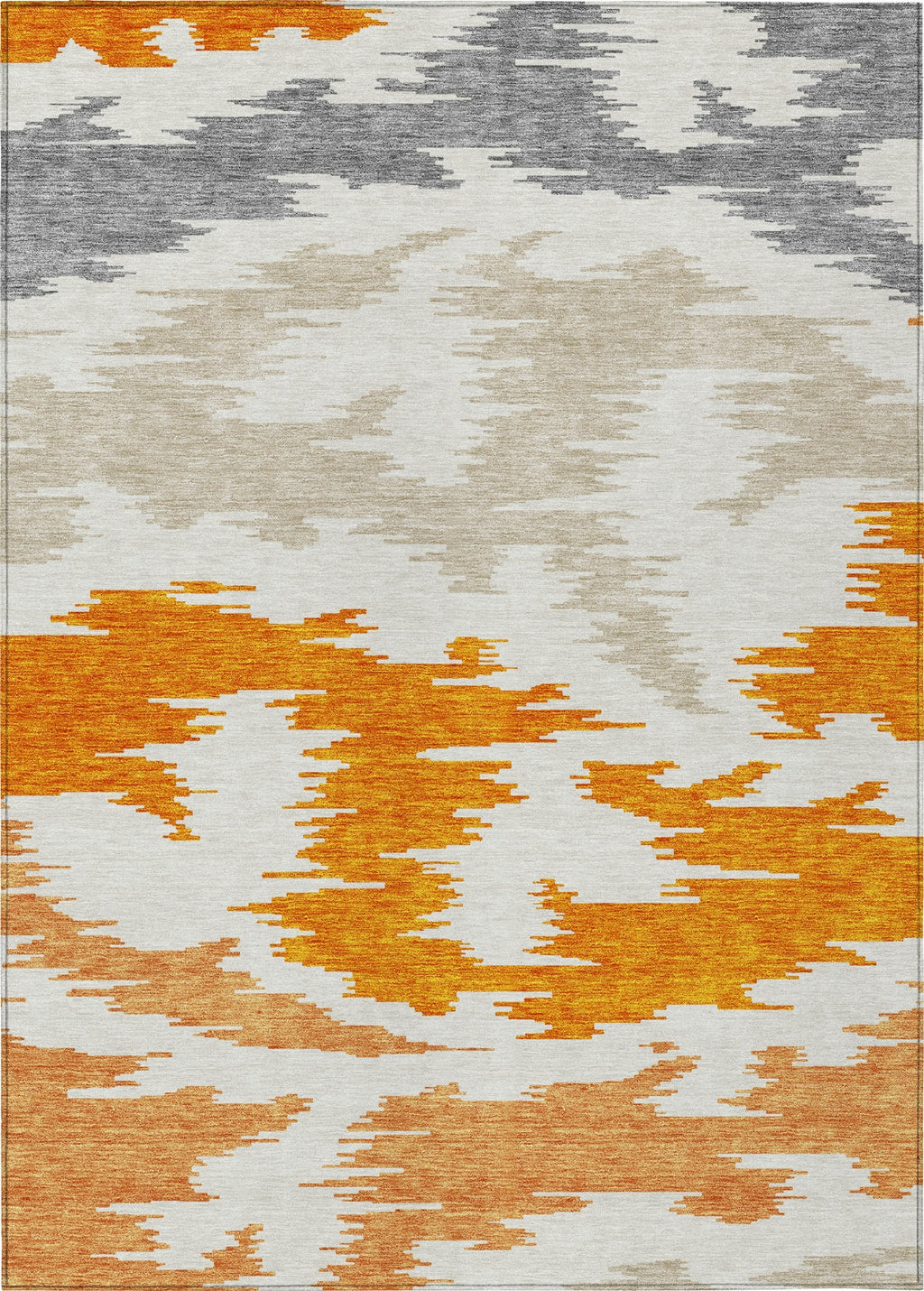 Piper Looms Chantille Abstract ACN746 Orange Machine Washable Area Rug ...