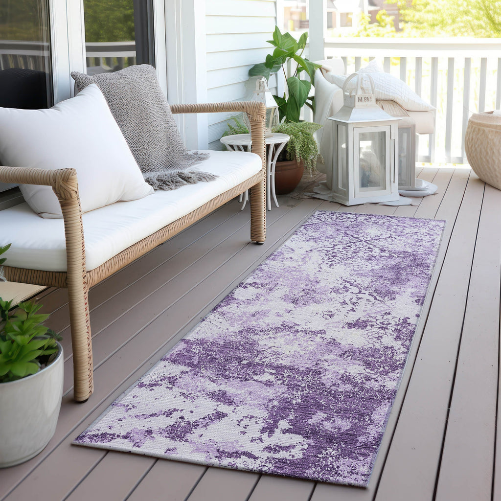 Piper Looms Chantille Lattice ACN769 Lavender Machine Washable Area Rug ...