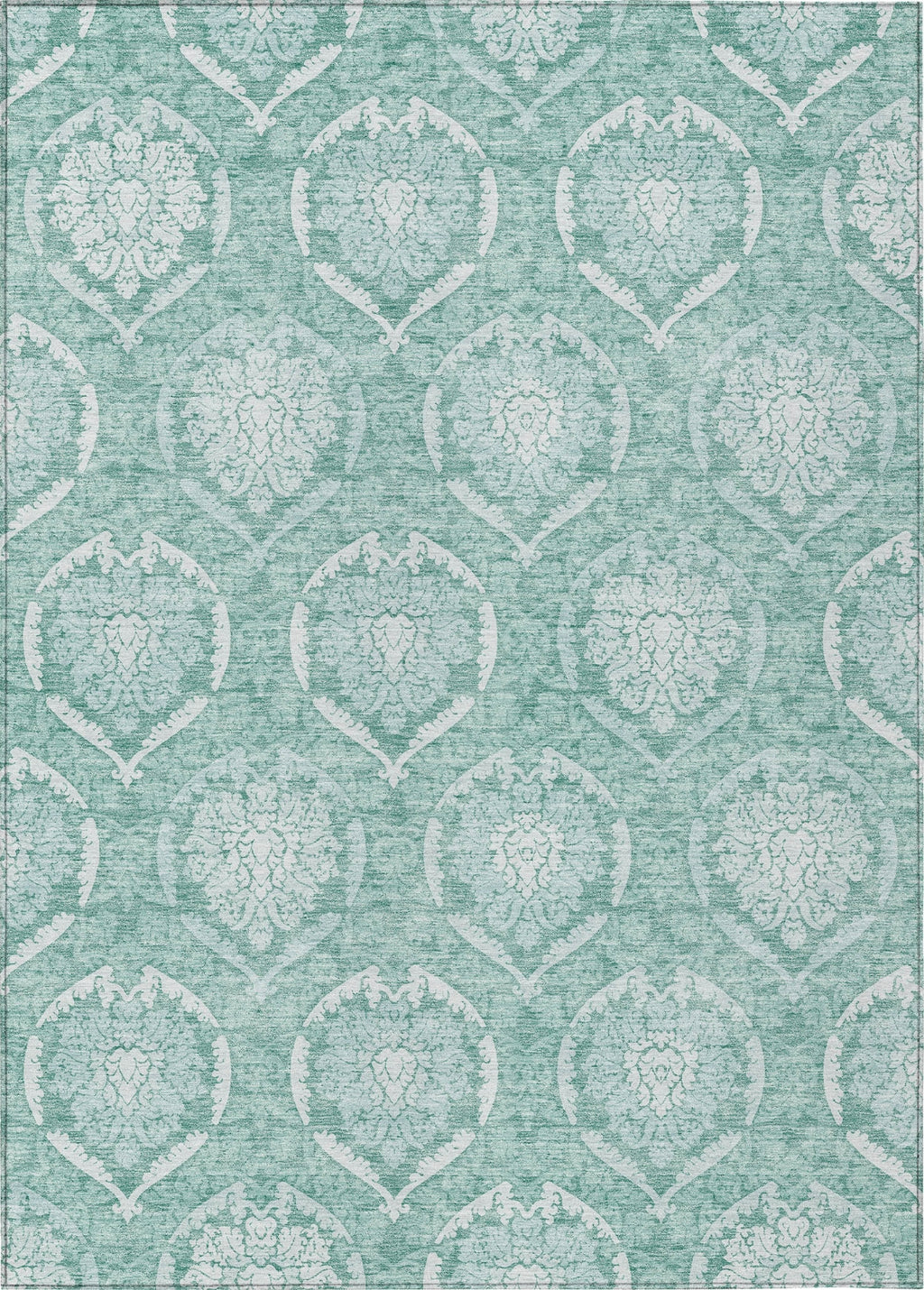 Piper Looms Chantille Medallions ACN810 Turquoise Machine Washable Area ...