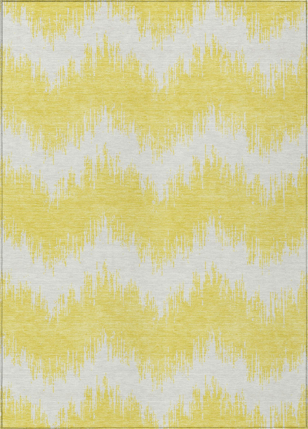 Piper Looms Chantille Chevron ACN880 Yellow Machine Washable Area Rug ...