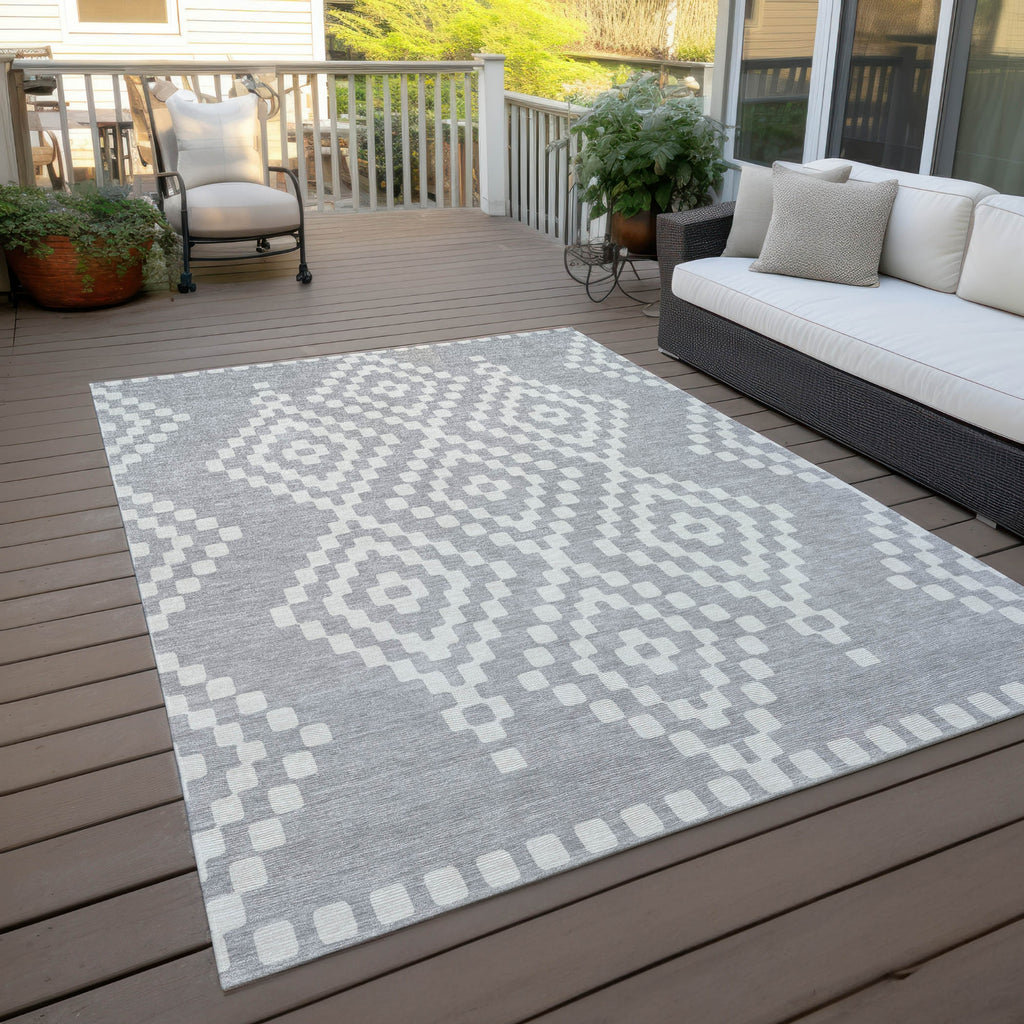 Piper Looms Chantille Diamonds ACN891 Silver Machine Washable Area Rug ...