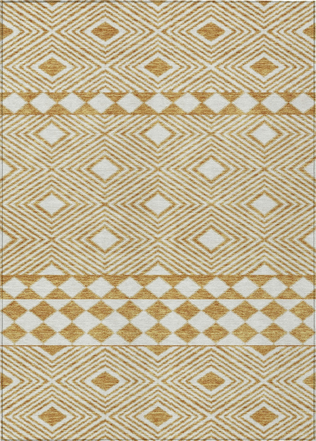 Piper Looms Chantille Diamonds ACN898 Gold Machine Washable Area Rug ...