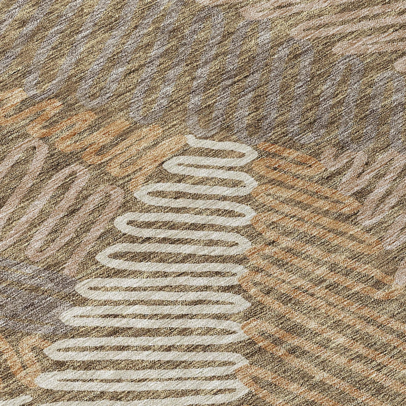 Piper Looms Chantille Floral ACN904 Brown Machine Washable Area Rug ...