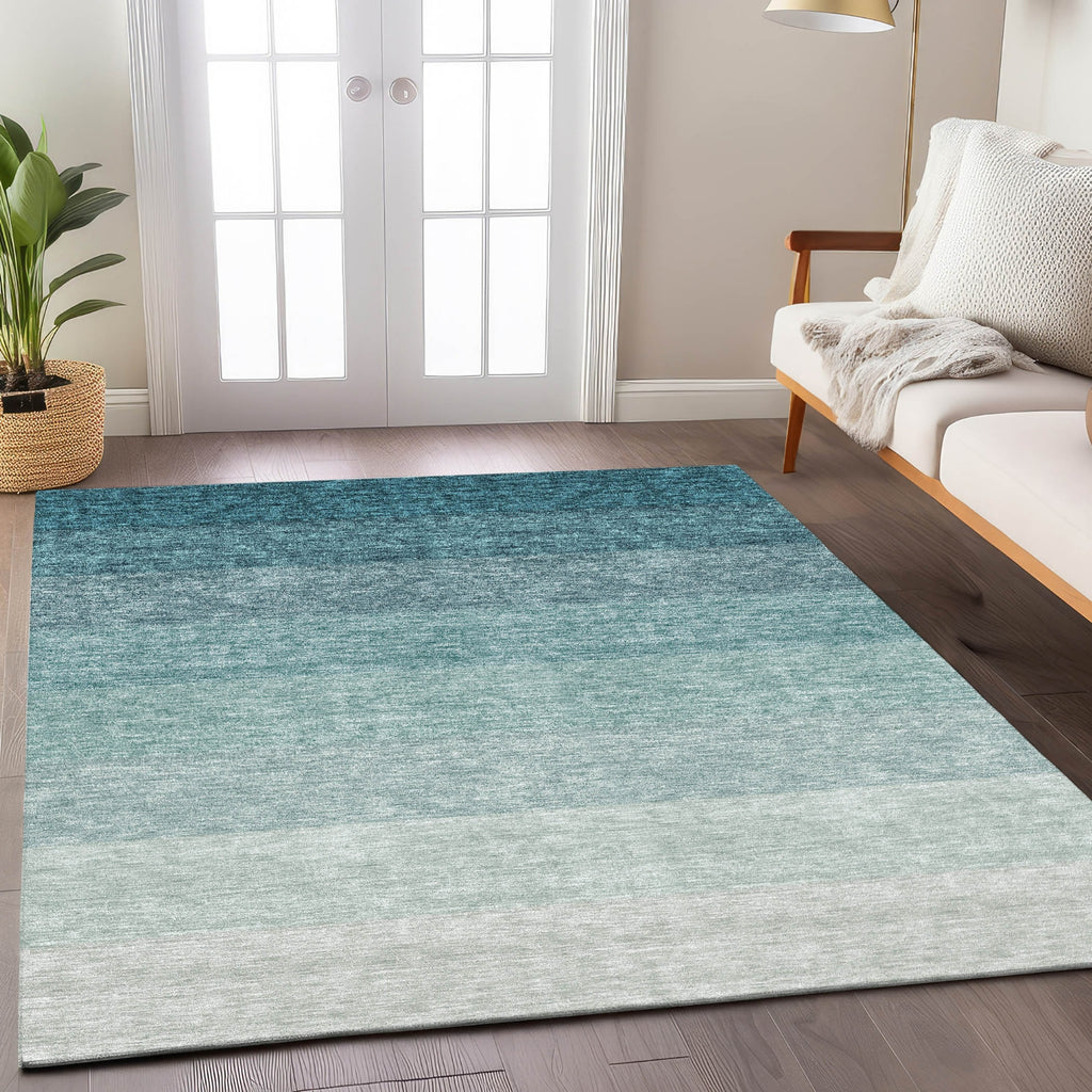 Piper Looms Chantille Ombre ACN928 Teal Machine Washable Area Rug ...