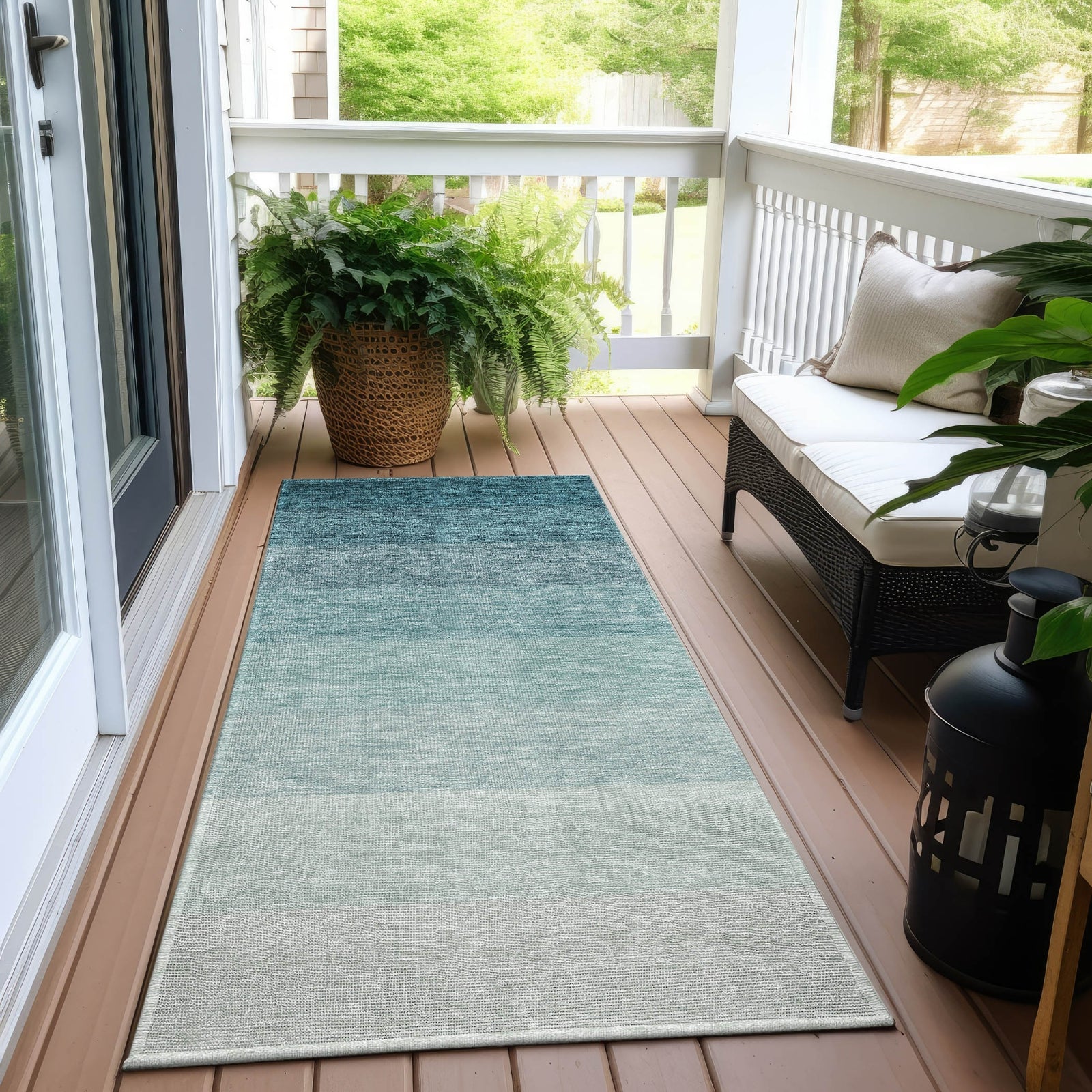Piper Looms Chantille Ombre ACN928 Teal Machine Washable Area Rug ...