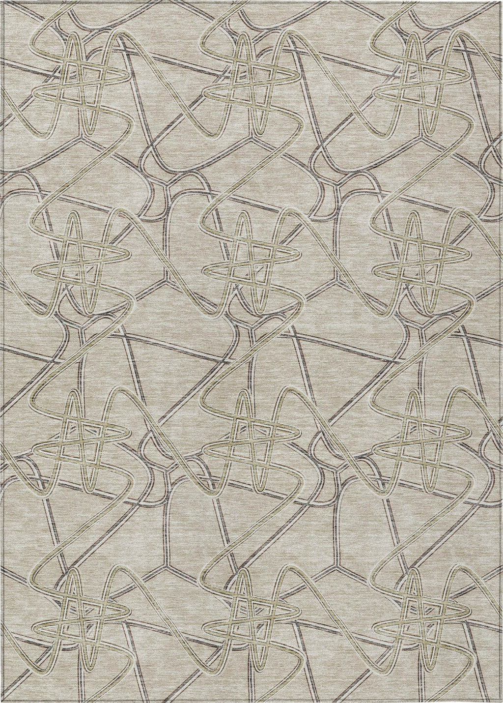 Piper Looms Chantille Geometric ACN947 Putty Machine Washable Area Rug ...