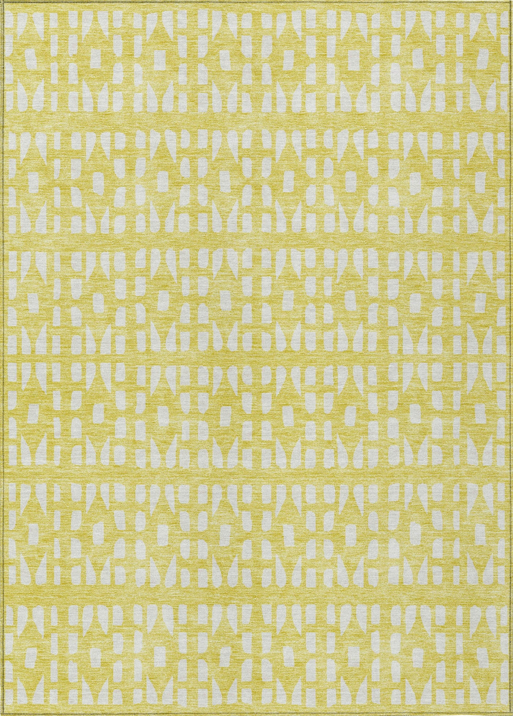 Piper Looms Chantille Geometric ACN963 Yellow Machine Washable Area Rug ...