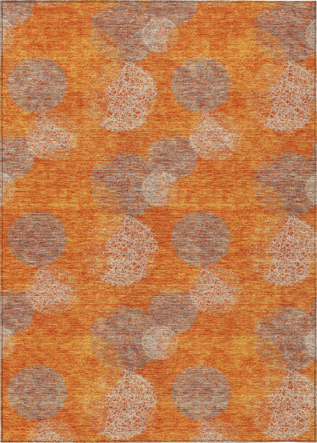 Piper Looms Chantille Circles ACN977 Orange Machine Washable Area Rug ...