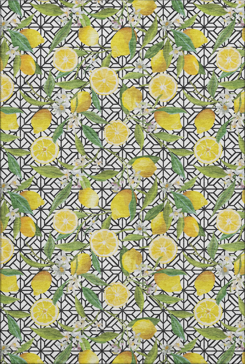 Piper Looms Mayfield Lemons AMF160 Yellow Machine Washable Area Rug ...