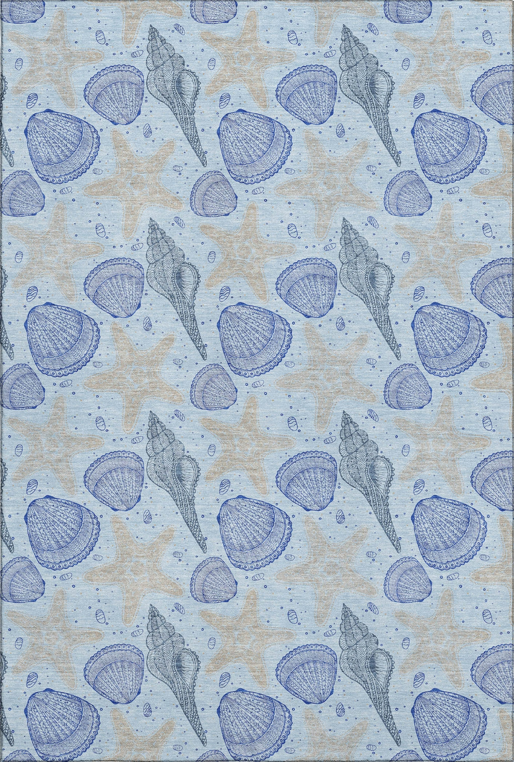 Piper Looms Mayfield Shells AMF183 Blue Machine Washable Area Rug ...