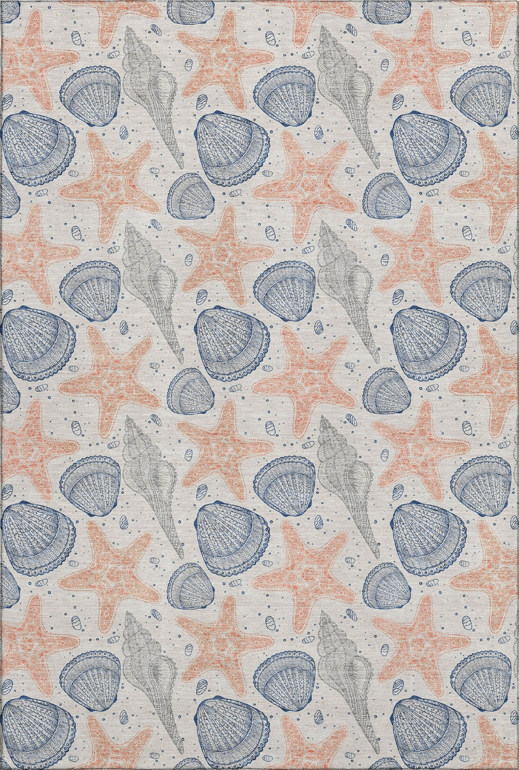 Piper Looms Mayfield Shells AMF183 Peach Machine Washable Area Rug ...