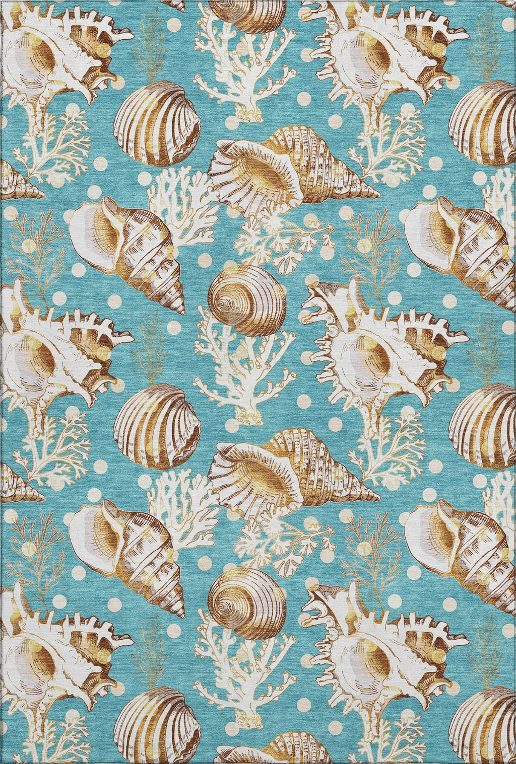 Piper Looms Mayfield Shells AMF185 Aqua Machine Washable Area Rug ...