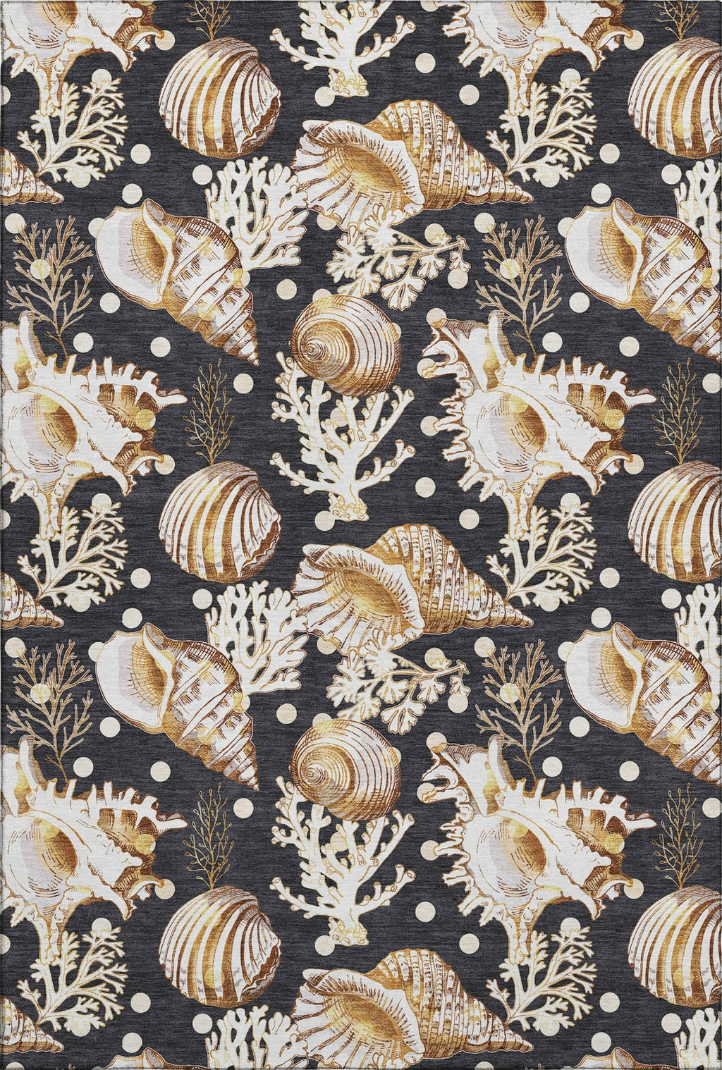 Piper Looms Mayfield Shells AMF185 Midnight Machine Washable Area Rug ...