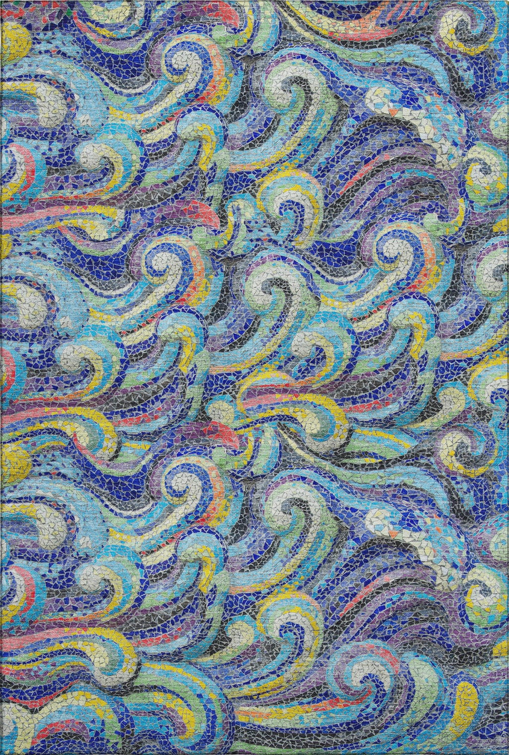 Piper Looms Mayfield Mosaic Waves AMF193 Ocean Machine Washable Area ...