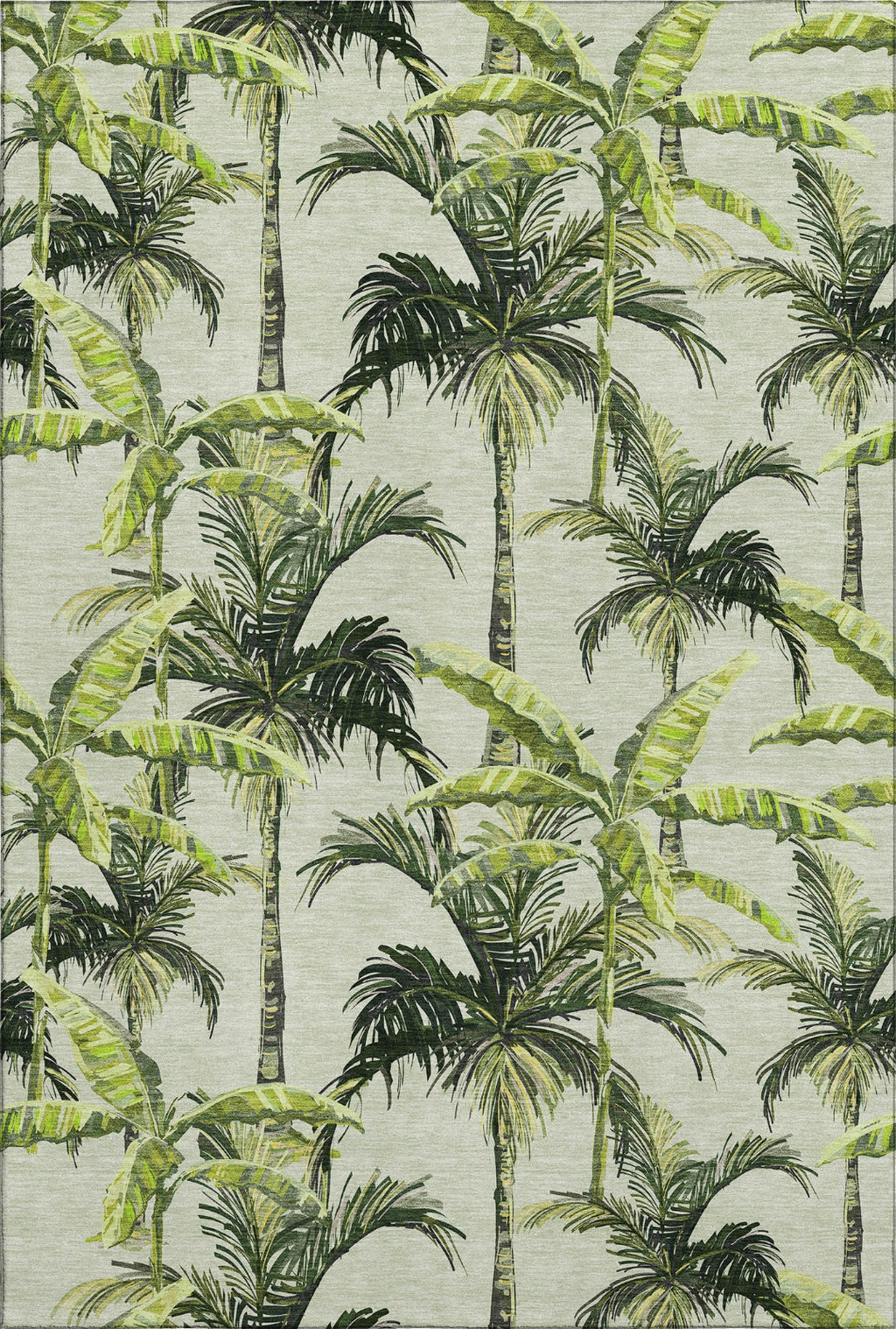 Piper Looms Mayfield Palm Trees AMF205 Green Machine Washable Area Rug ...