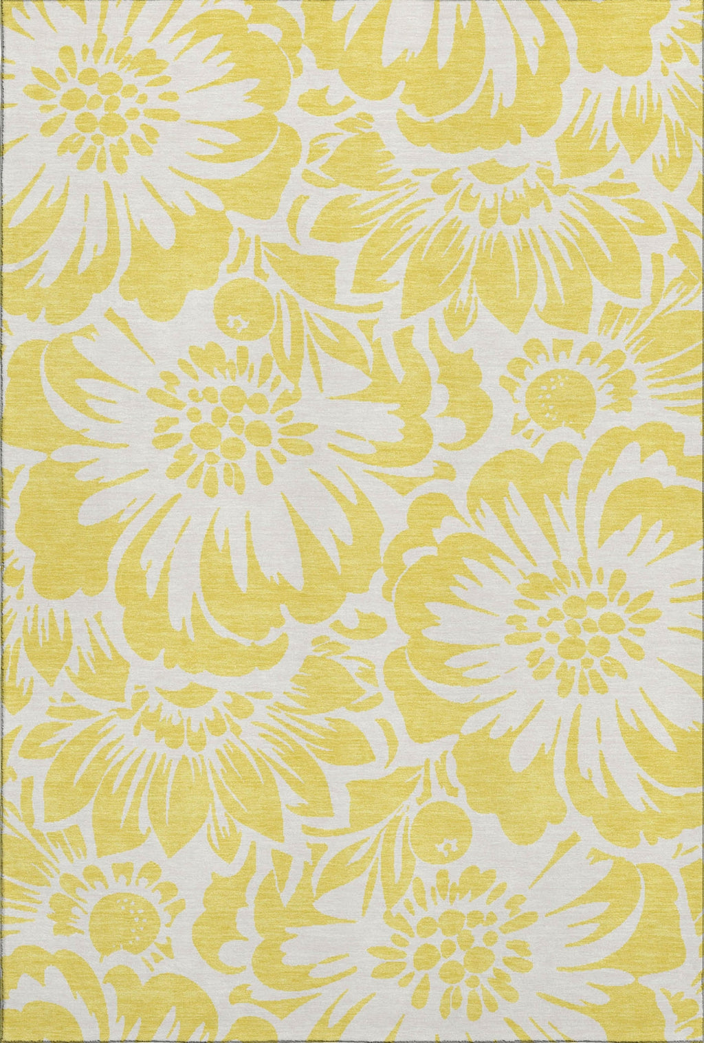 Piper Looms Mayfield Floral AMF551 Yellow Machine Washable Area Rug ...