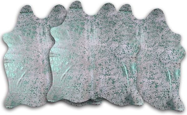 Dekoland Acid Washed CPDGRDWH Green Metallic On White Area Rug ...