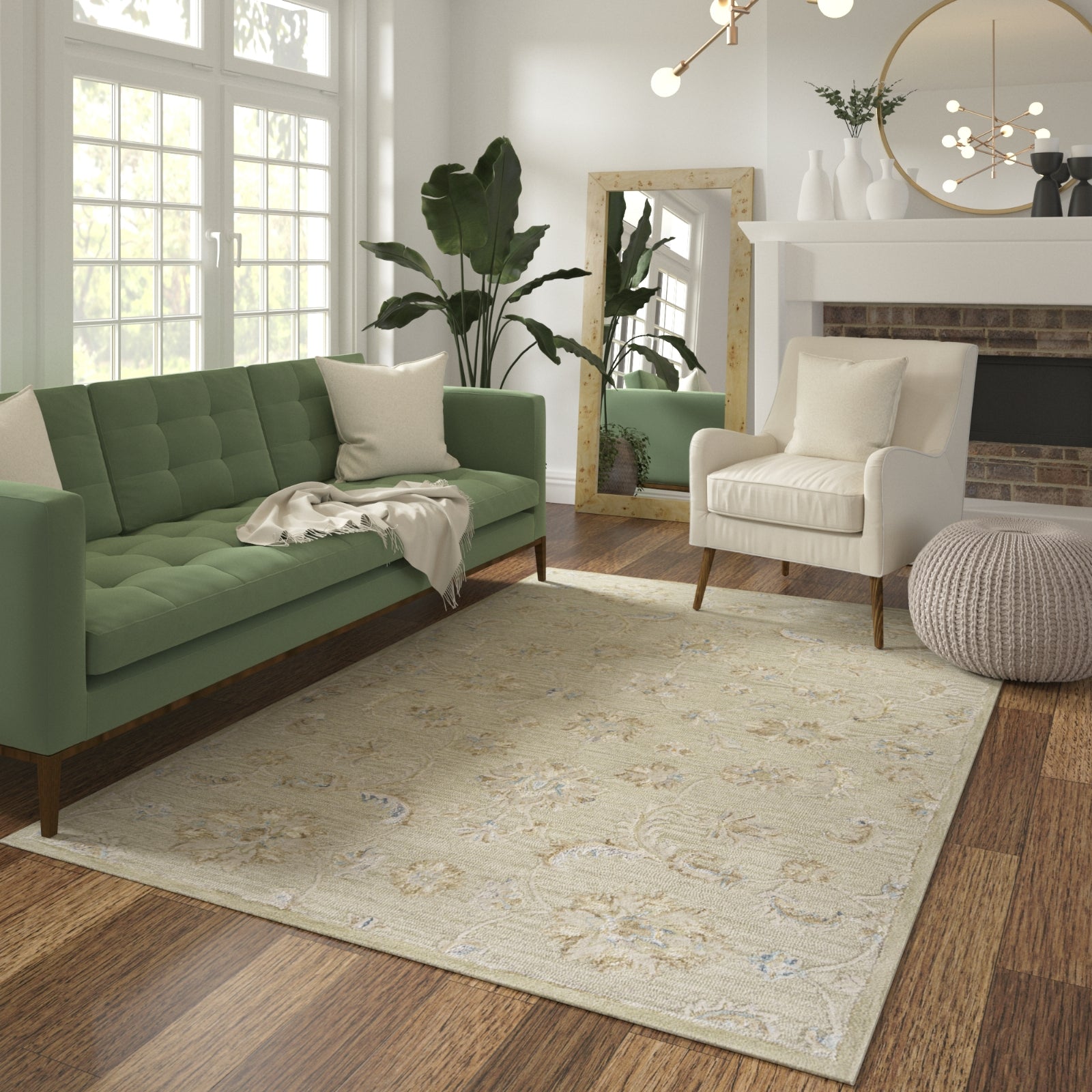 LR Home Dreamscape 82437 Tea Green/Beige Area Rug – Incredible Rugs and ...