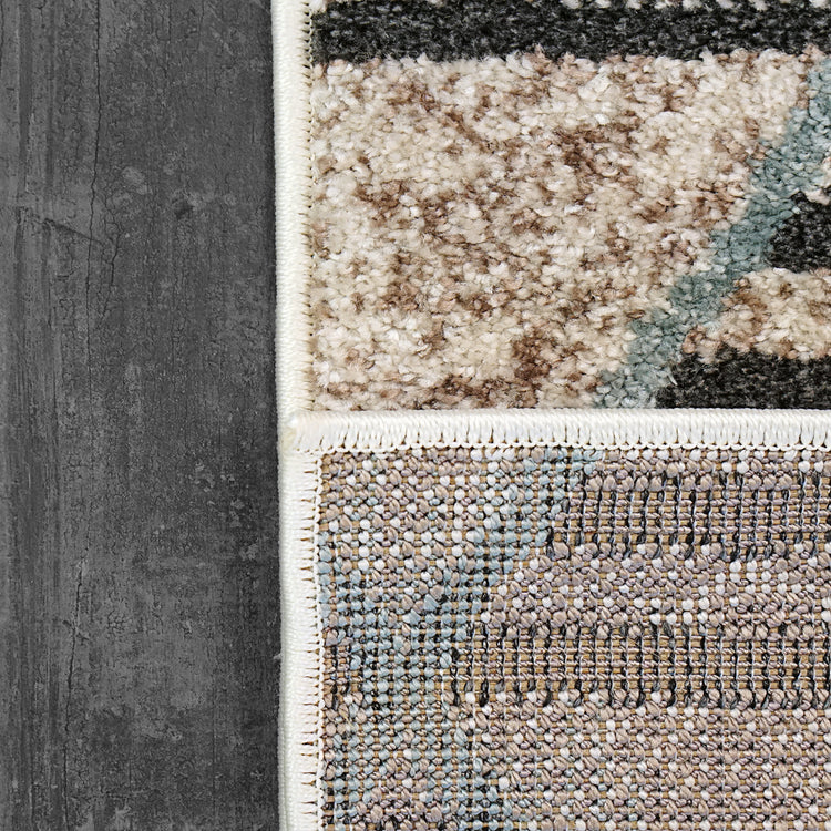 Dynamic Rugs Robin 1156 Taupe/Dark Grey/Light Blue Area Rug ...