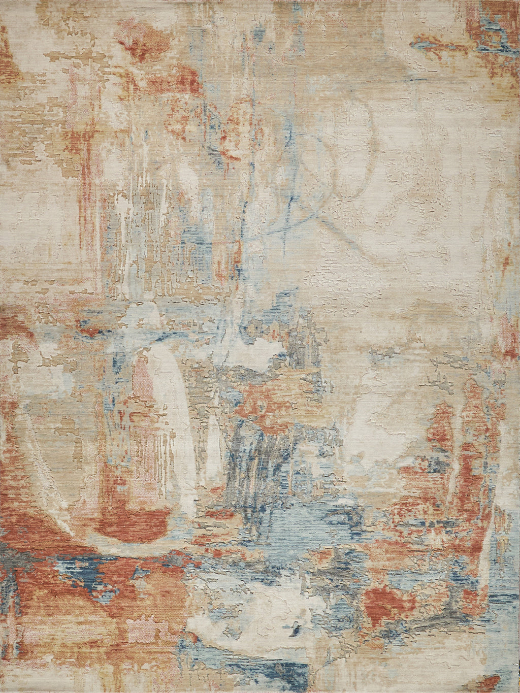 Exquisite Rugs Infinity 7132 Ivory/Blue/Terracotta Area Rug ...