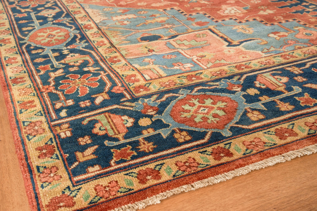 Exquisite Rugs Antique Weave Serapi 9971 Rust/Blue Area Rug ...