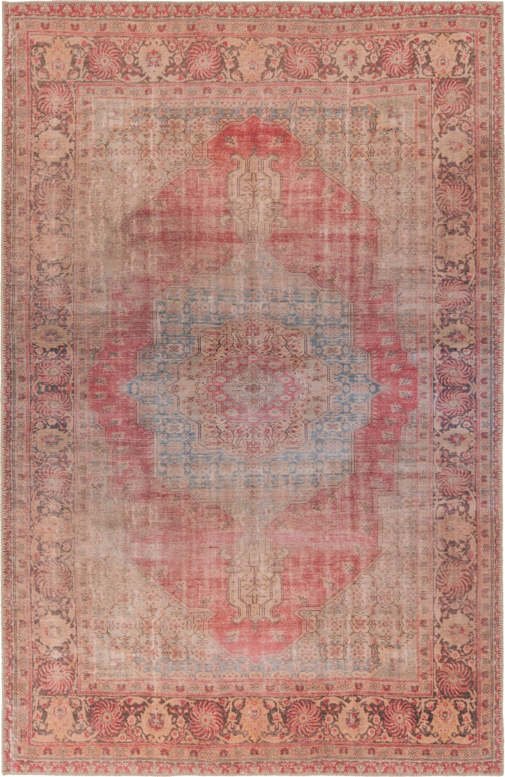 Jaipur Living Harman By Kate Lester Leonine HBL11 Red/Tan Machine ...